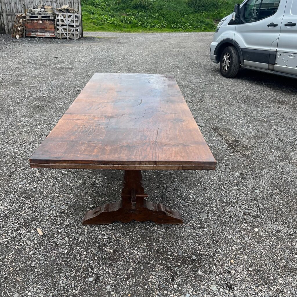 A rustic adzed oak refectory table by Jack Grimble of Cromer ...