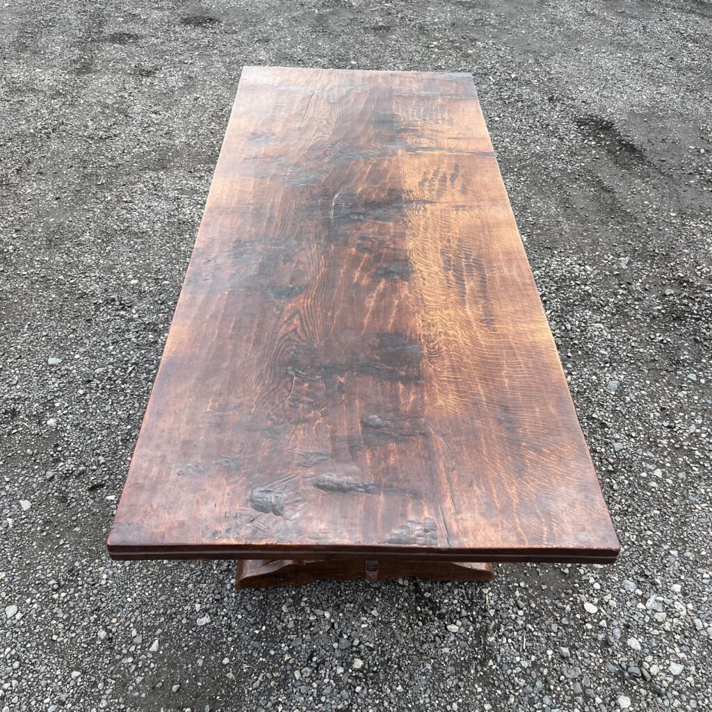 A rustic adzed oak refectory table by Jack Grimble of Cromer ...
