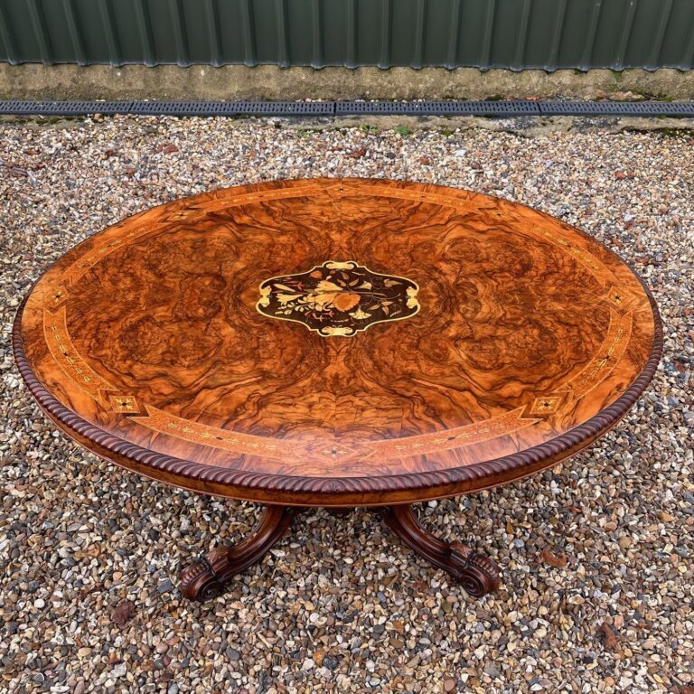 A stunning quality Victorian Period burr walnut loo table - Christian ...
